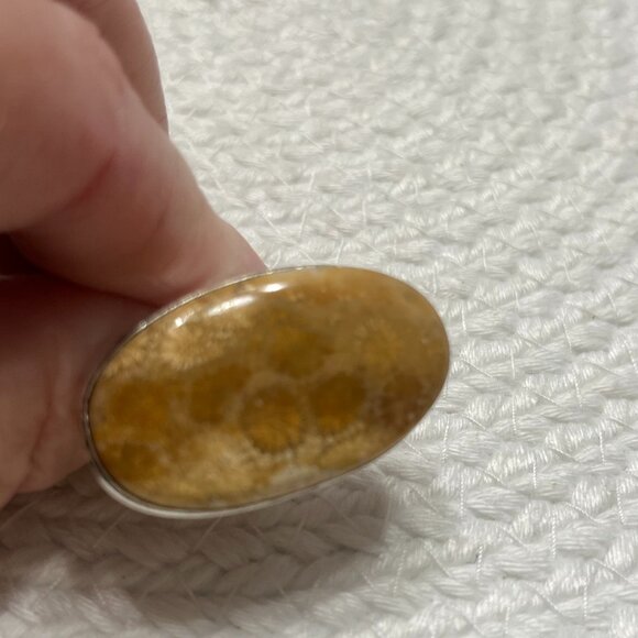 Handmade | Jewelry | Stunning Yellow Fossil Coral Handmade Sterling 925 ...